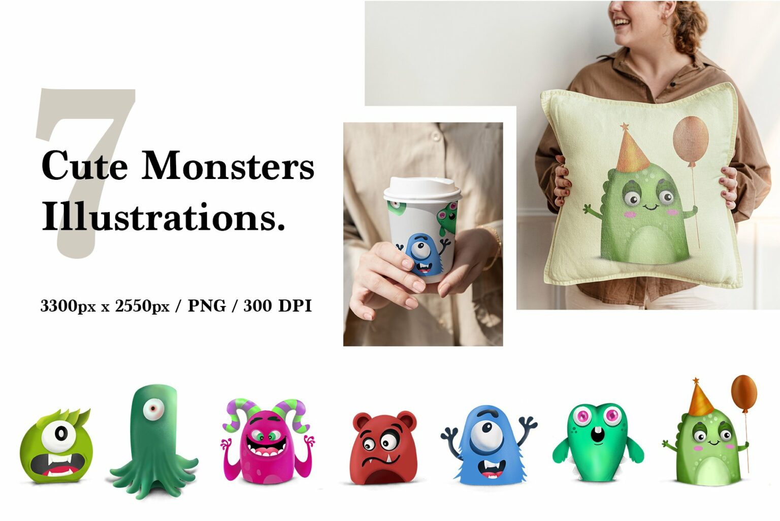 Cute Illustrations Monsters Pack – MasterBundles