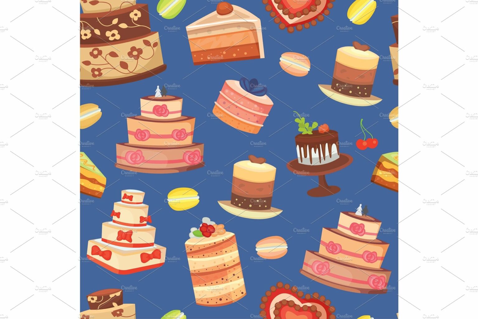 Wedding cakes seamless pattern of – MasterBundles