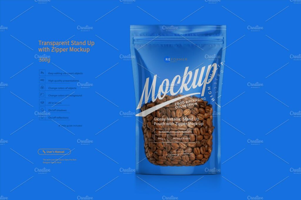 Transparent Stand Up Doypack Mockup – MasterBundles