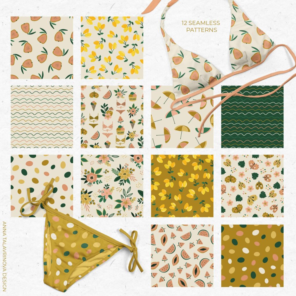 Summer pattern & clipart – MasterBundles