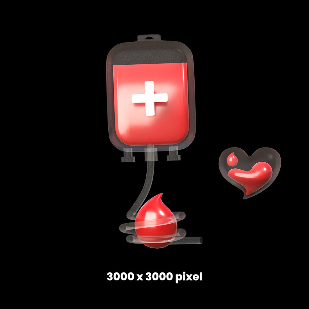 3d icon blood donor - MasterBundles