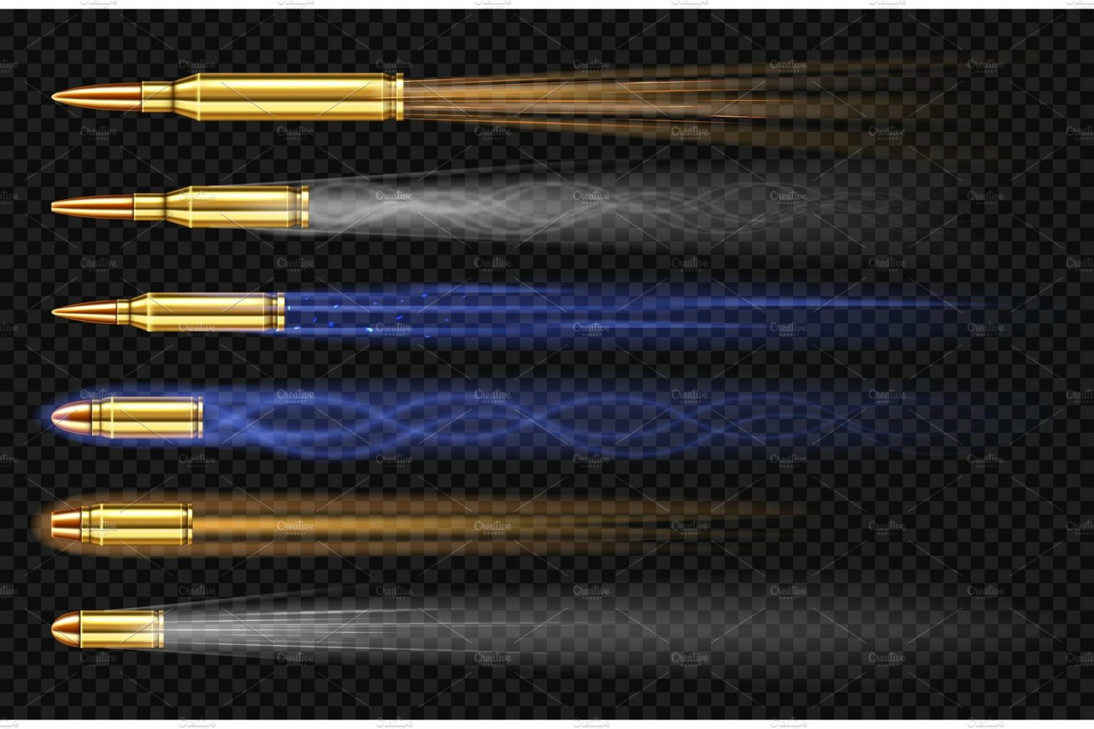 Flying pistol bullets with smoke and – MasterBundles