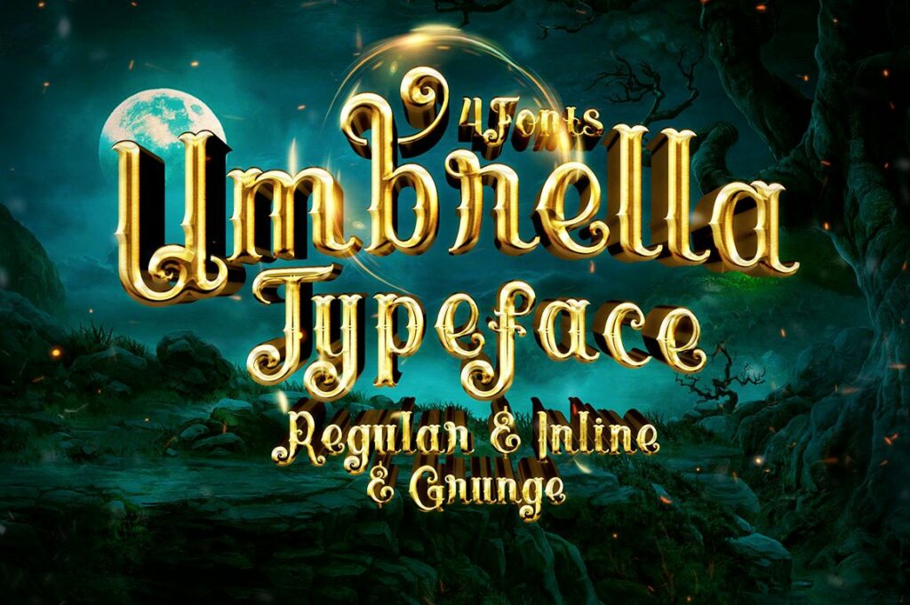 Umbrella - 4 Display Fonts – MasterBundles