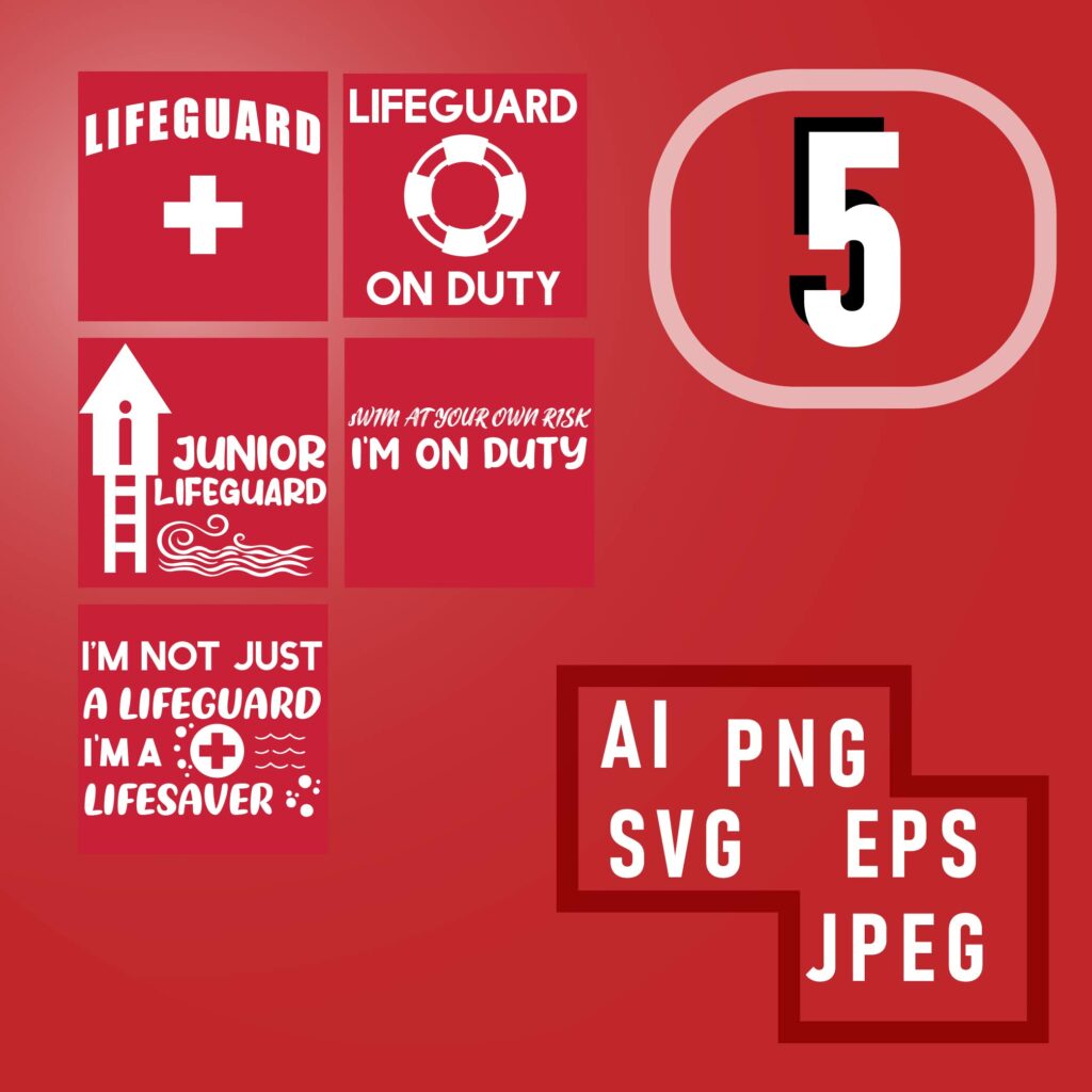 Lifeguard T-shirt design bundle - MasterBundles