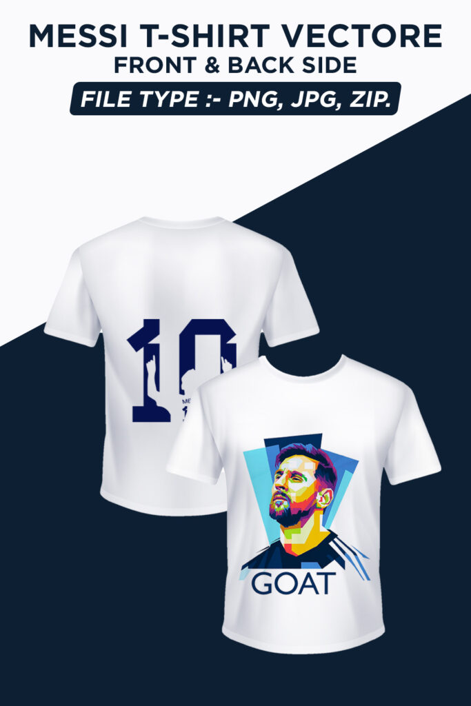 Lionel Messi T-Shirt Design (Front & Back Side) - MasterBundles