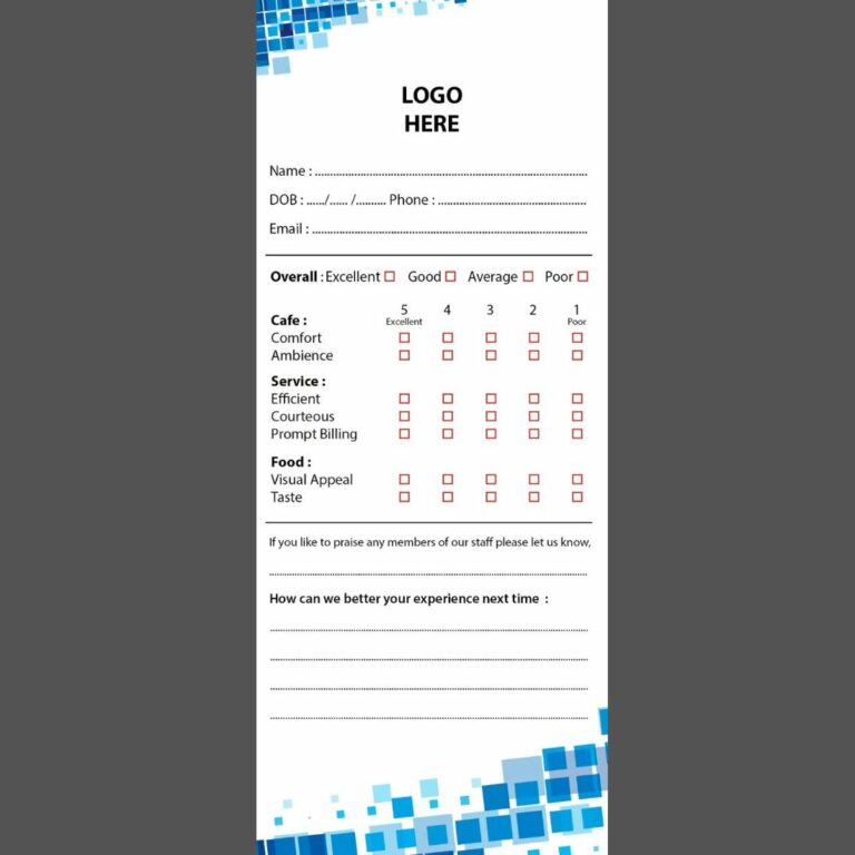 Restaurant & Cafe Feedback Form Template