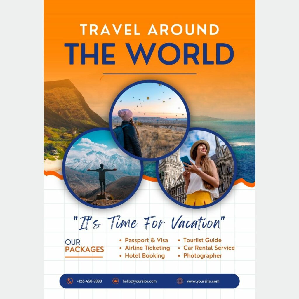 Modern Travel Package Social Media Template - MasterBundles
