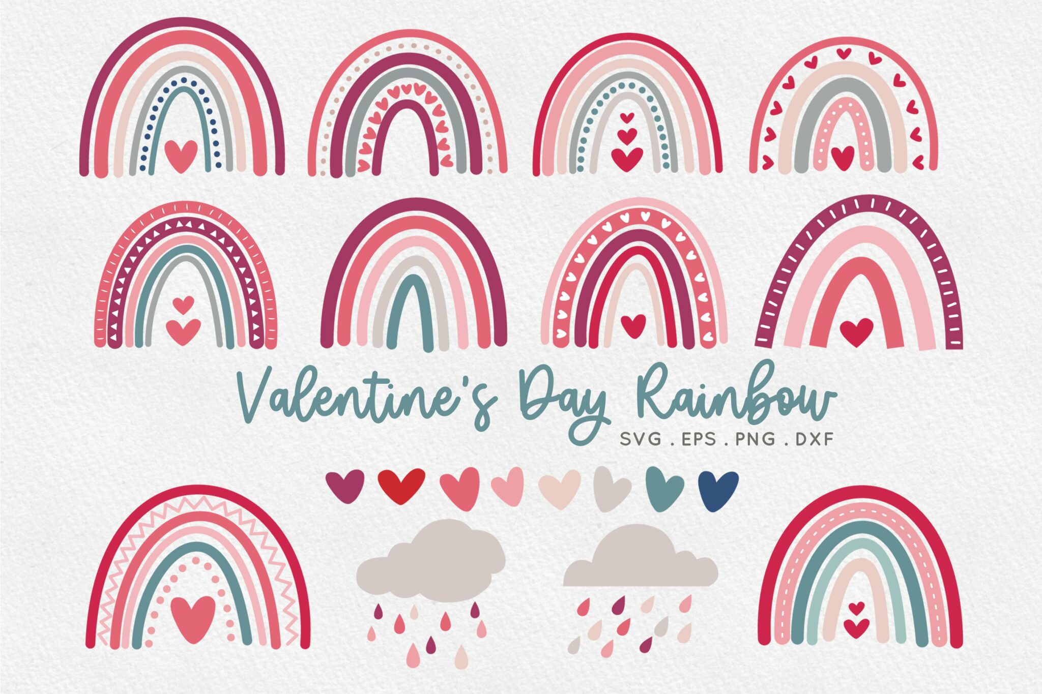 Valentine's Day Boho Rainbow eps svg – MasterBundles