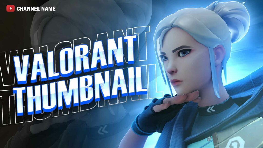 Valorant Jett Thumbnail blue photoshop psd by imphotion