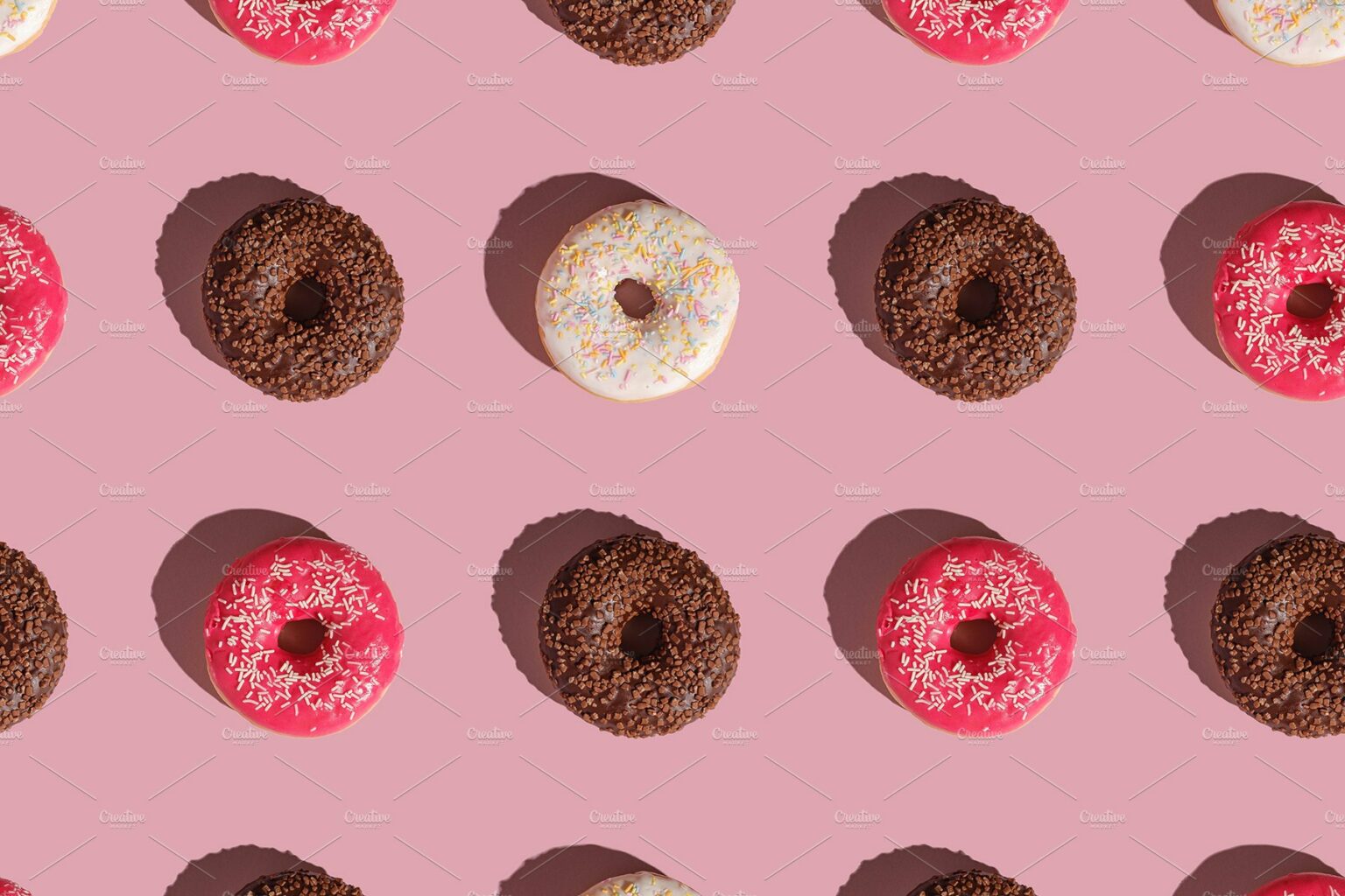 Pink donut patterns – MasterBundles