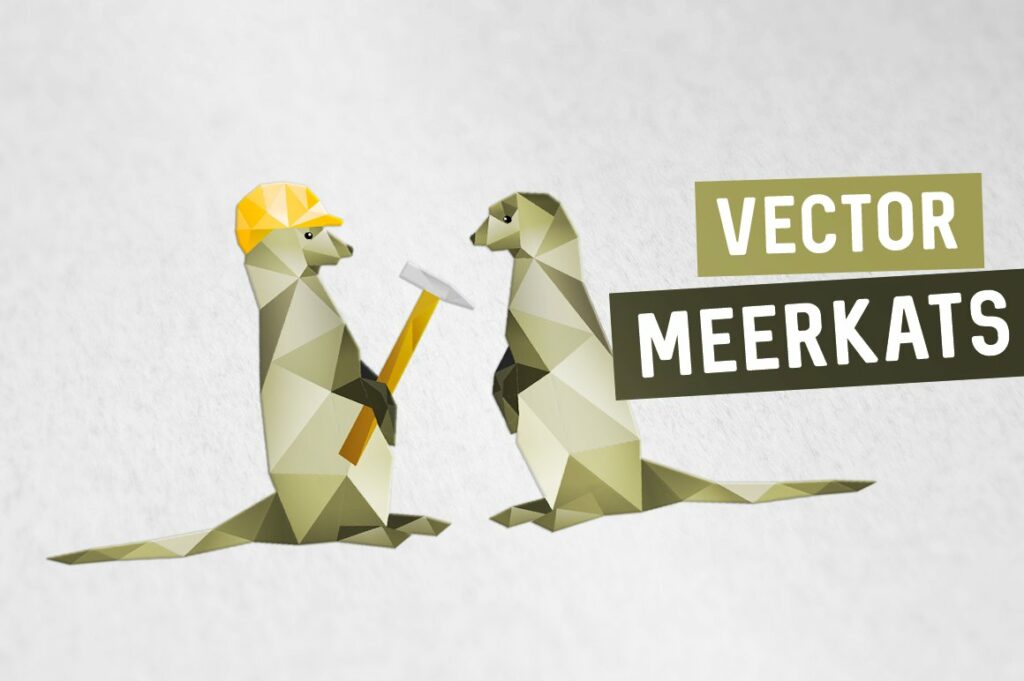 Cute Vector Meerkats Origami Styled – MasterBundles