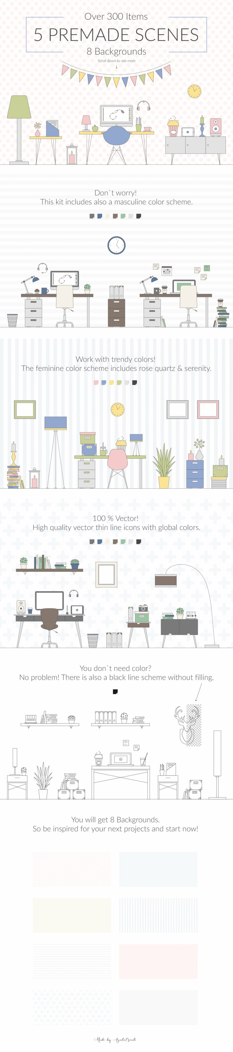 Vector Thin Line Scene Creator – MasterBundles