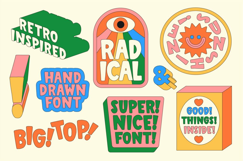 4 Hand Drawn Fonts! VeryVery! Retro! – MasterBundles