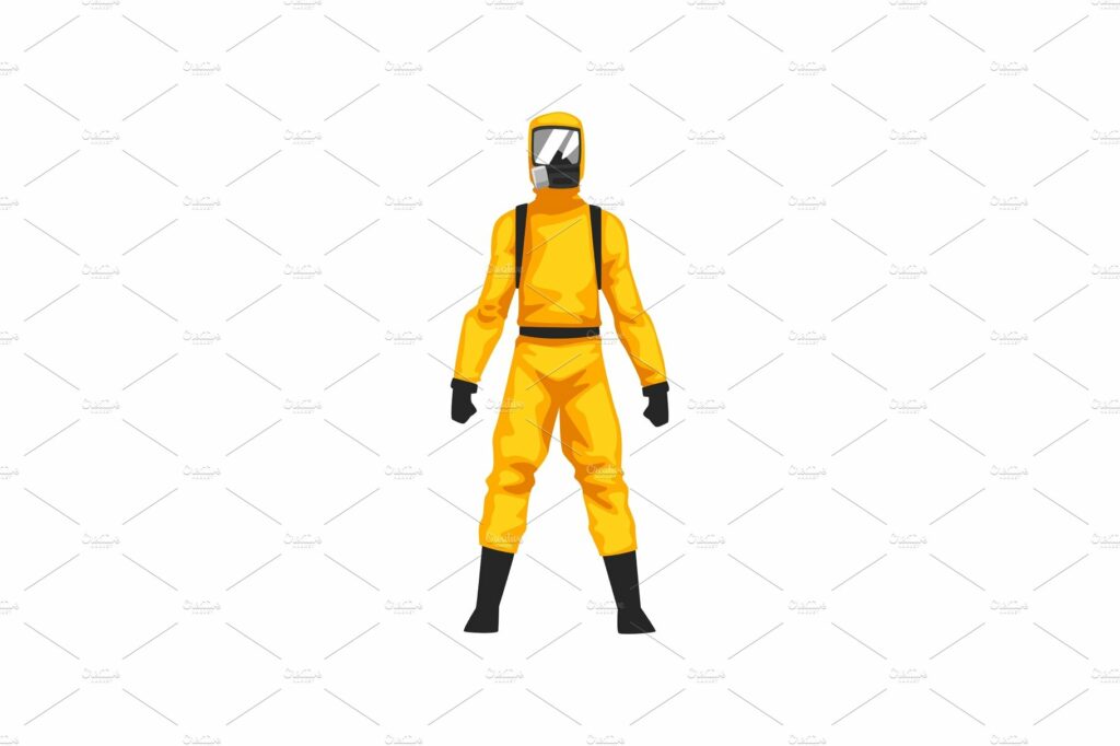 Man in Protective Suit and Gas Mask – MasterBundles