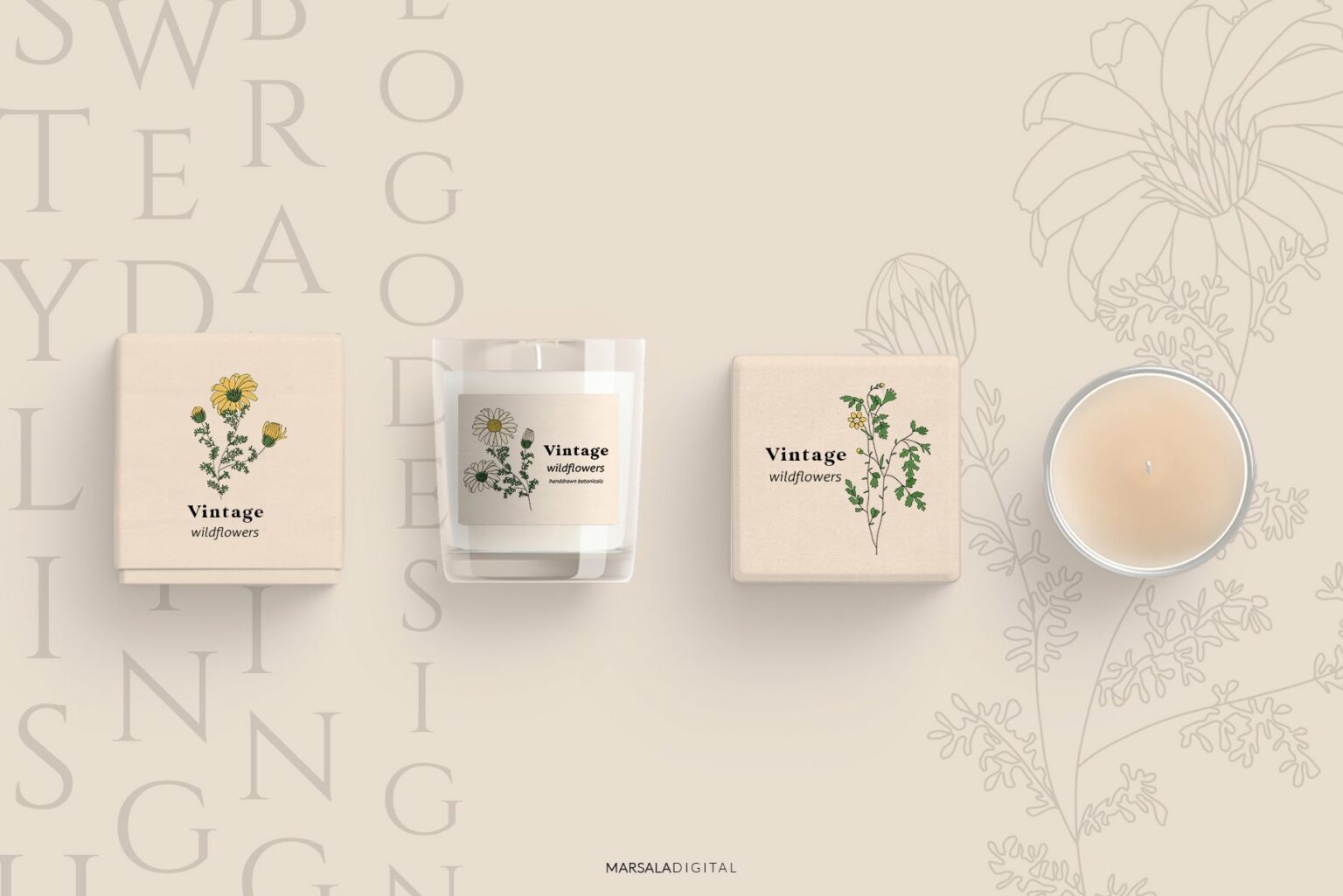 Wildflowers Botanical Logo Elements – MasterBundles
