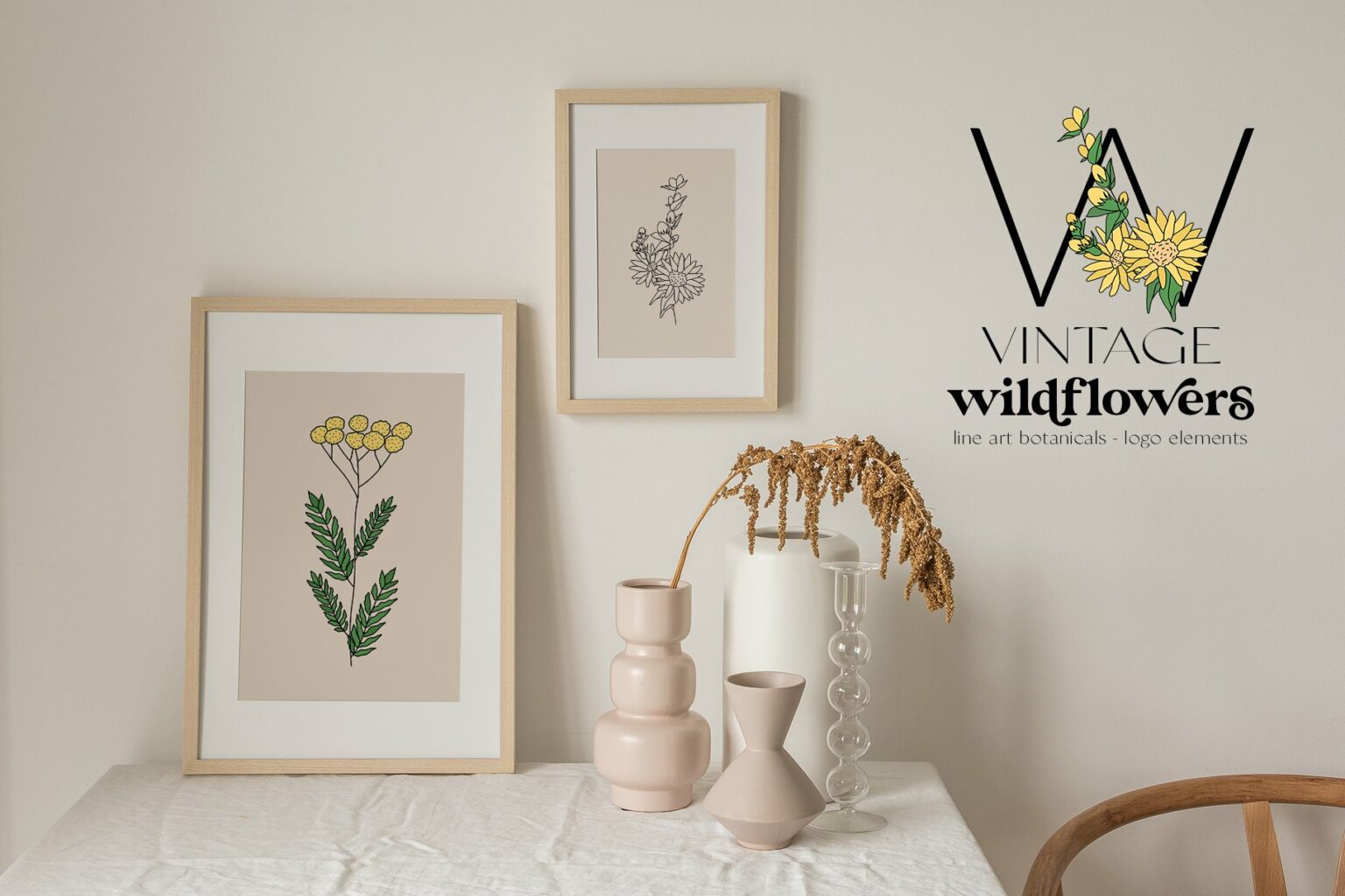 Wildflowers Botanical Logo Elements – MasterBundles