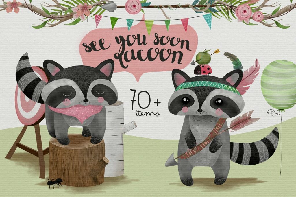 See you soon, racoon! Graphics – MasterBundles