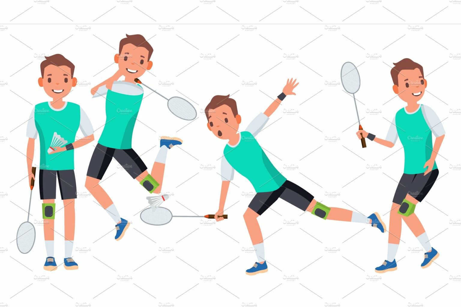 Badminton Man Player Male Vector – MasterBundles