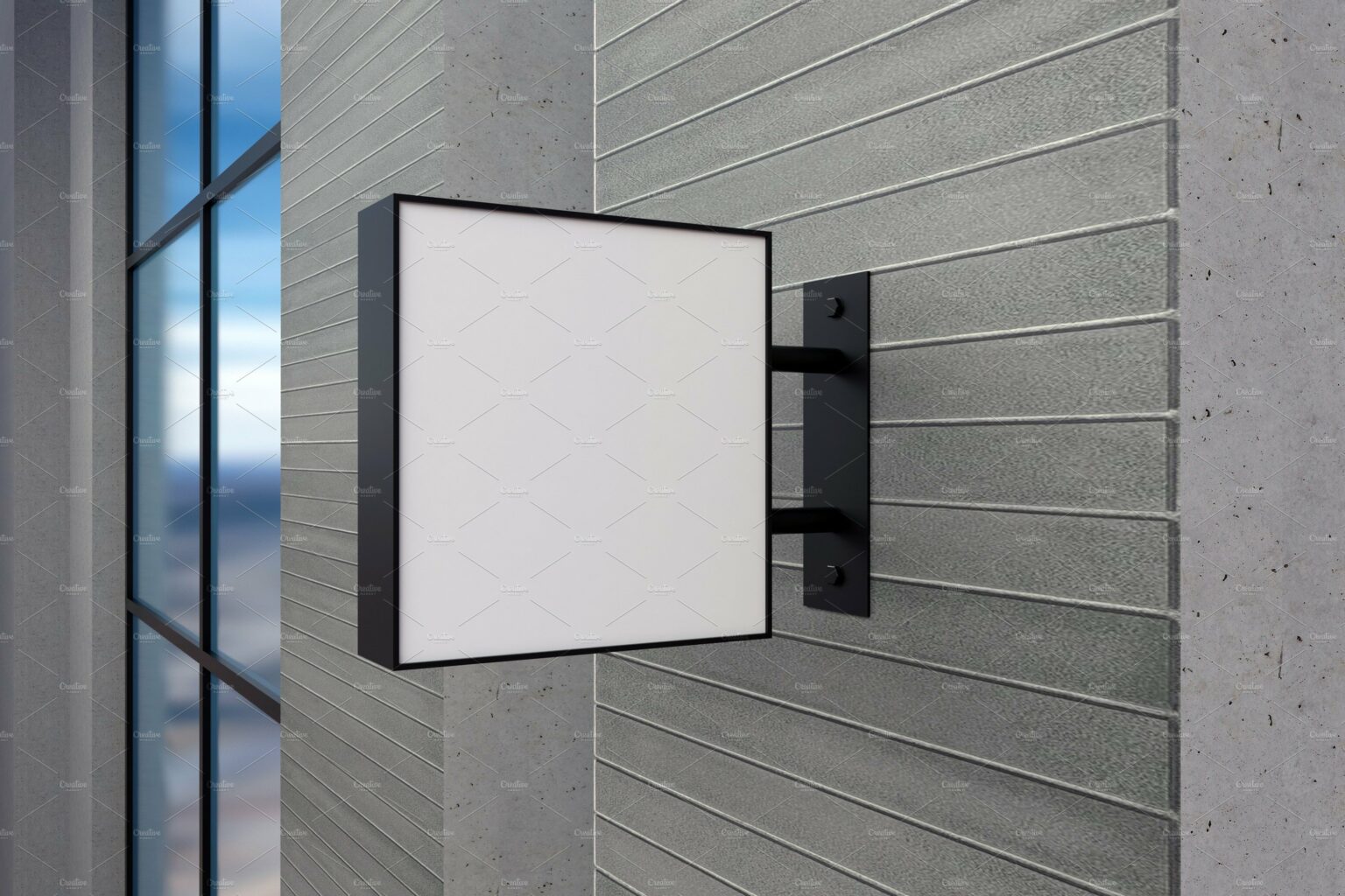 Wall mount rectangular sign facade – MasterBundles