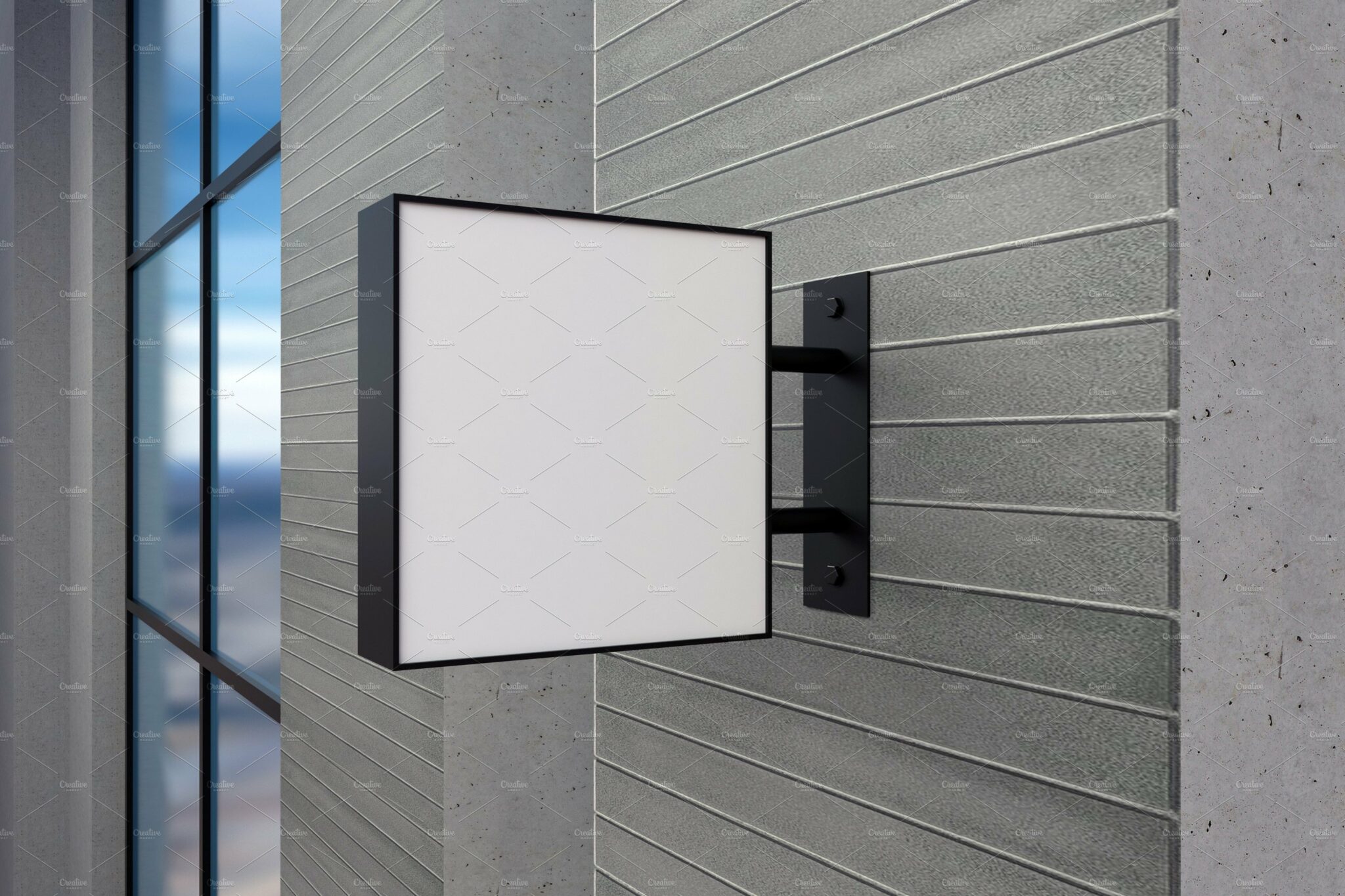 Wall mount rectangular sign facade – MasterBundles
