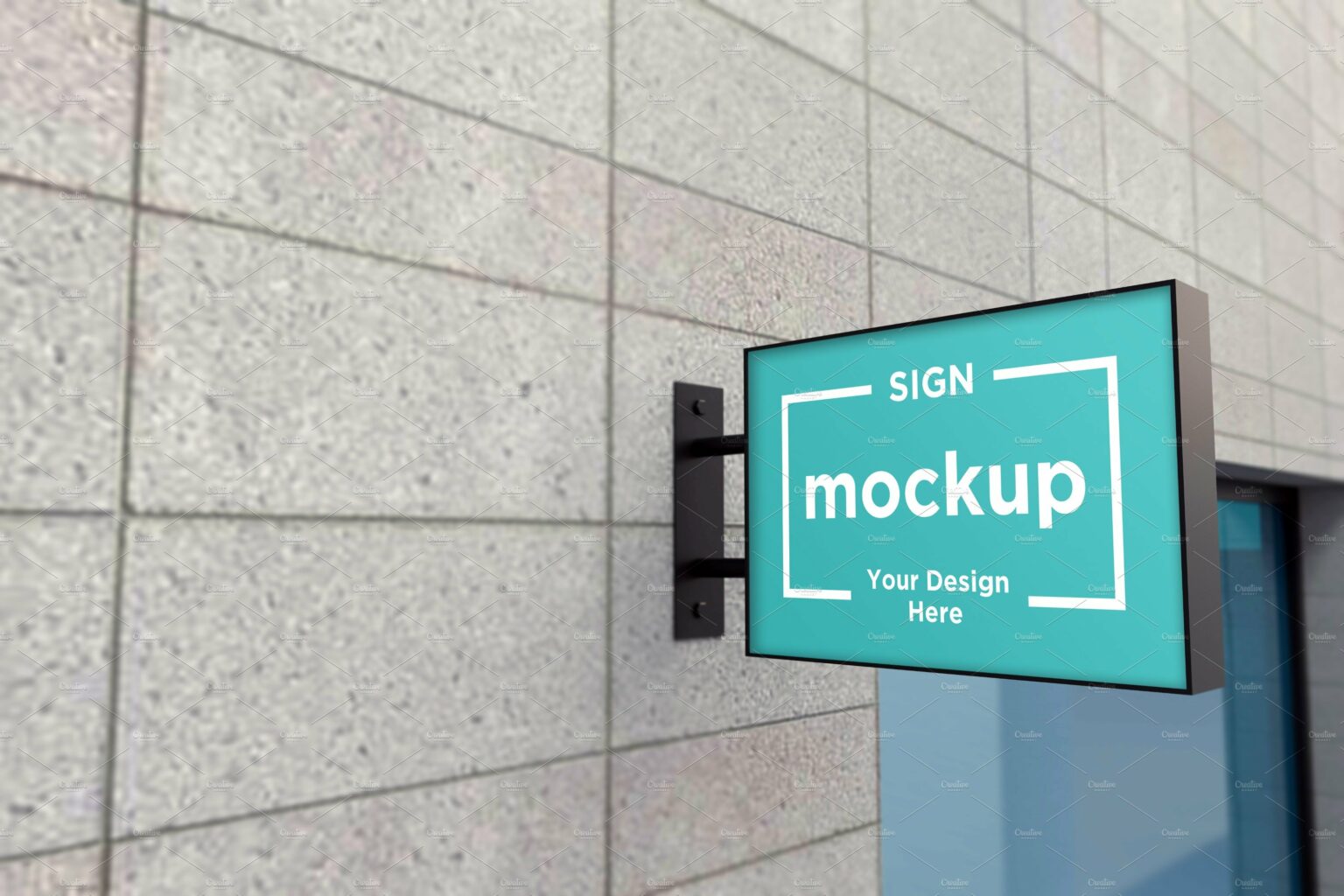 Wall mount rectangular sign Mockup – MasterBundles