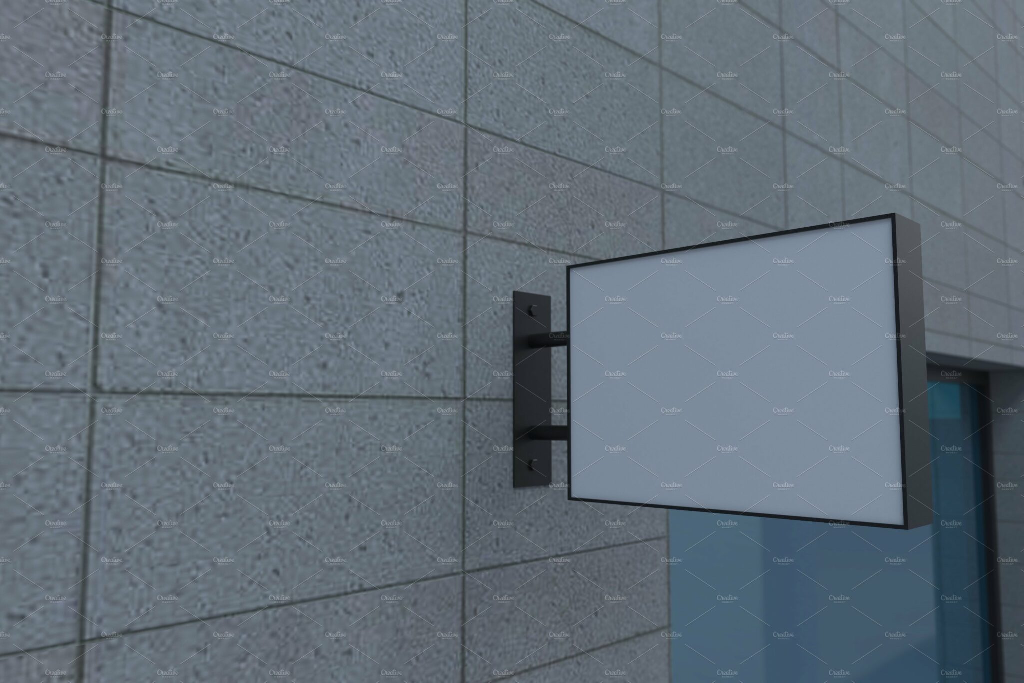 Wall mount rectangular sign Mockup – MasterBundles
