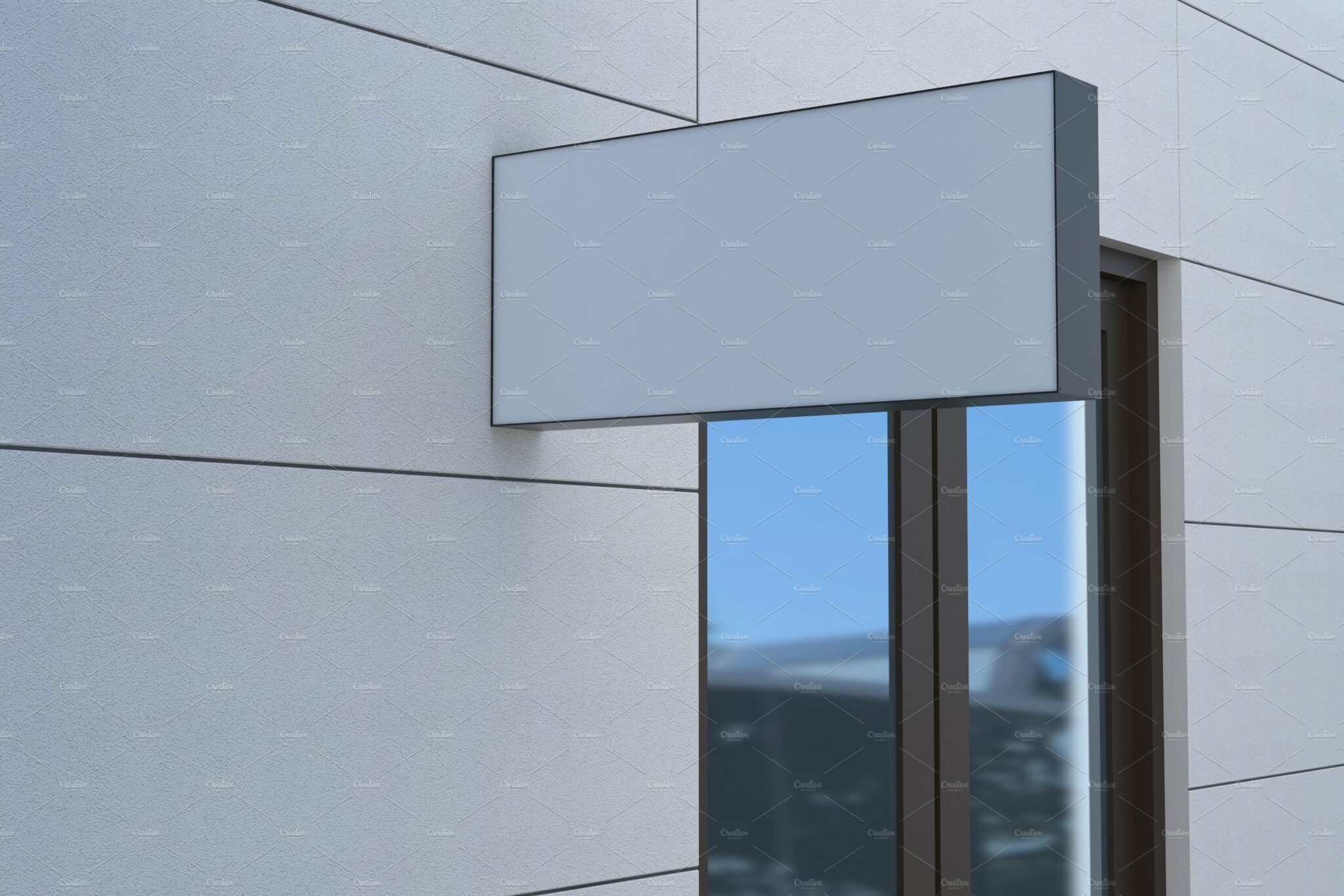 Rectangle wall mount sign mockup – MasterBundles