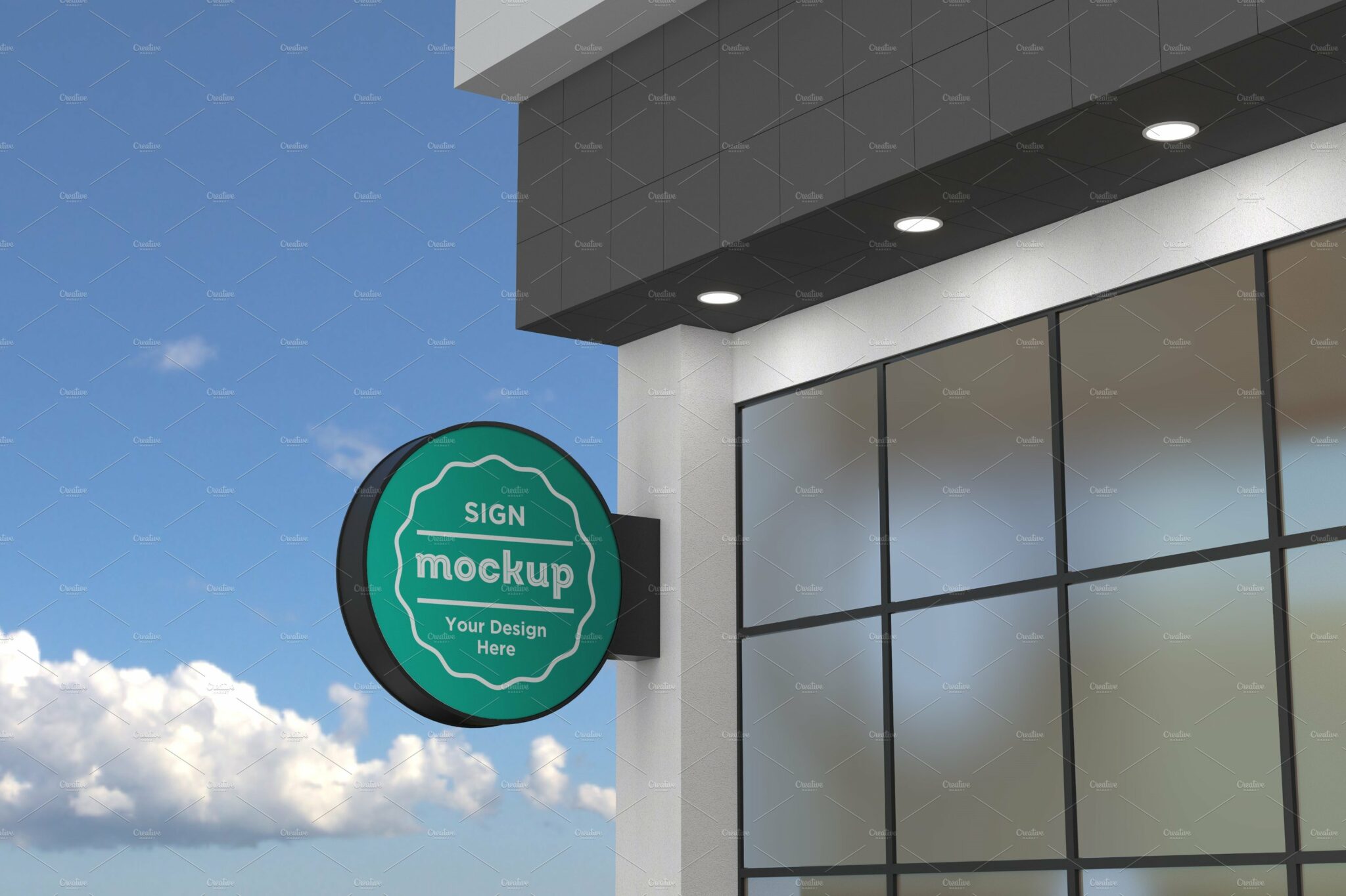 Rounded wall mount sign façade board – MasterBundles