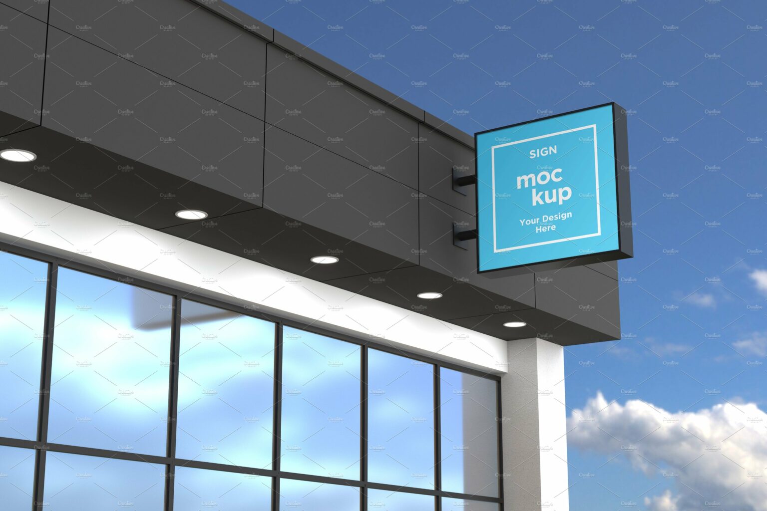 Rectangle wall mount sign mockup – MasterBundles