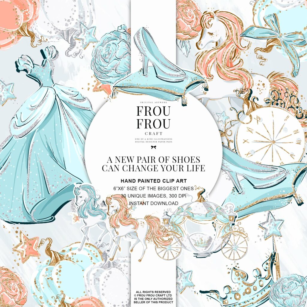 Cinderella Fairy Tale Clipart – MasterBundles
