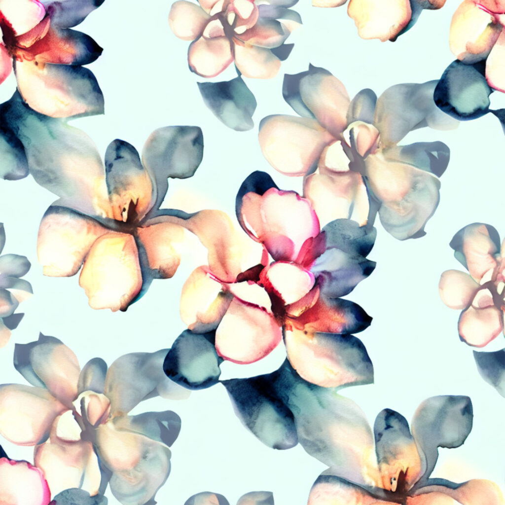 Water Coloured Seamless Floral Patterns