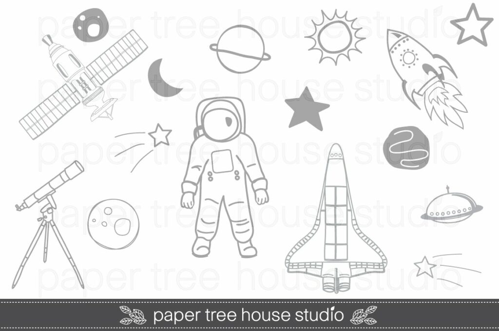 Space Exploration Clip Art Doodles – MasterBundles