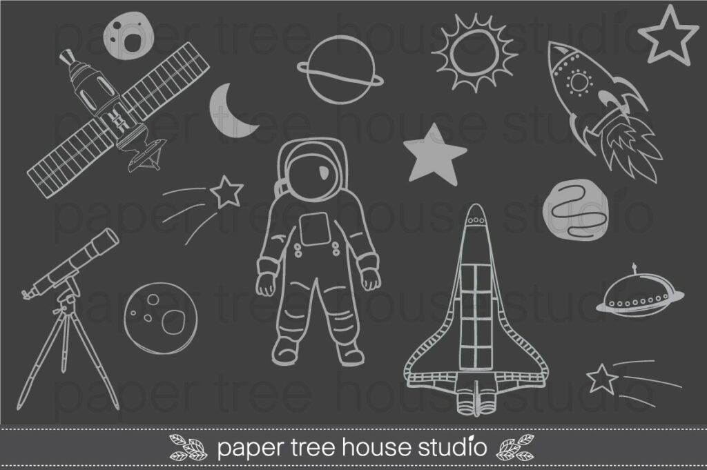 Space Exploration Clip Art Doodles – MasterBundles