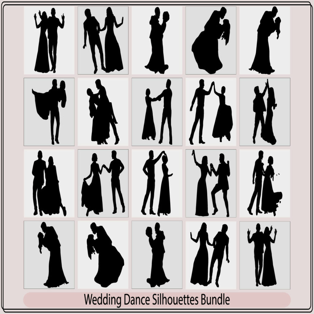Couple Wedding dancing silhouette,Male And Female Dancing silhouettes ...
