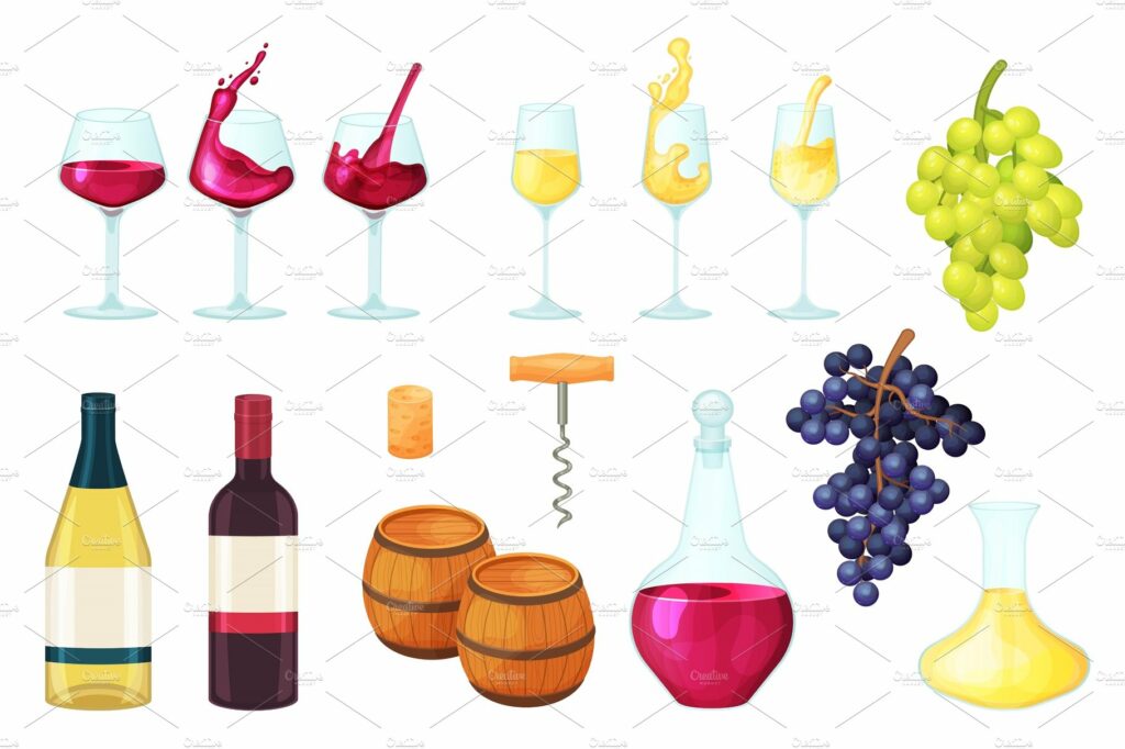 Cartoon wine vector illustration – MasterBundles