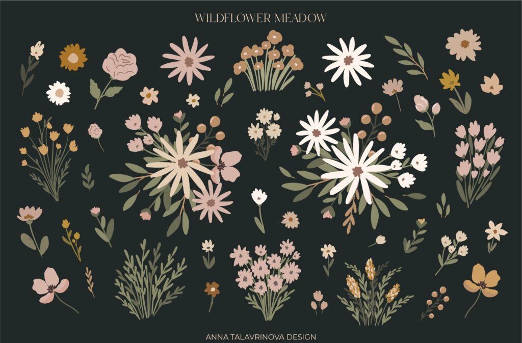 Wildflower Meadow pattern & clipart – MasterBundles