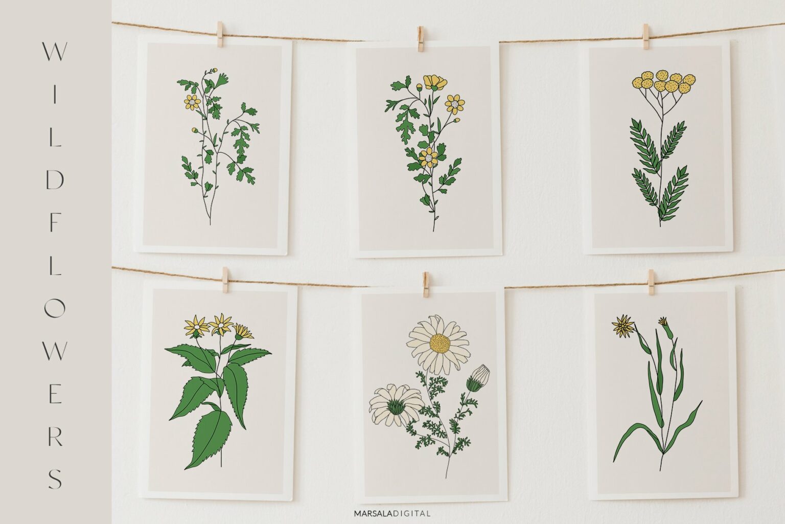 Wildflowers Botanical Logo Elements – MasterBundles