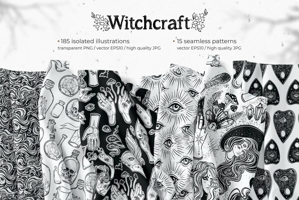 Witchcraft vector set of 200 – MasterBundles