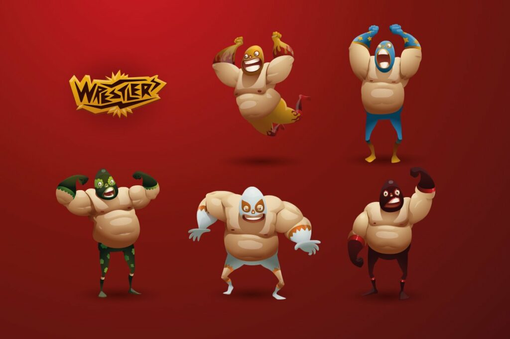 Wrestlers, vector – MasterBundles