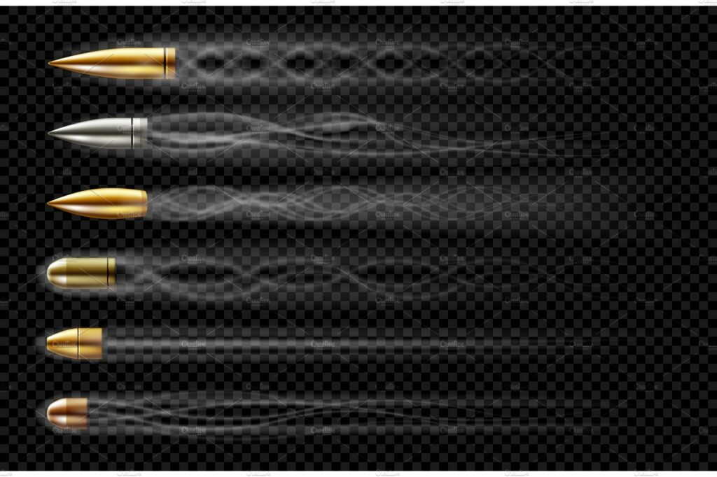 Flying bullets with smoke traces – MasterBundles