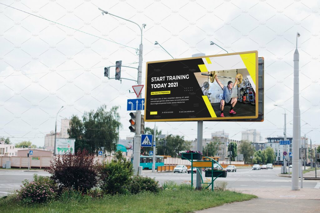 Modern Gym Fitness Billboard Design – MasterBundles
