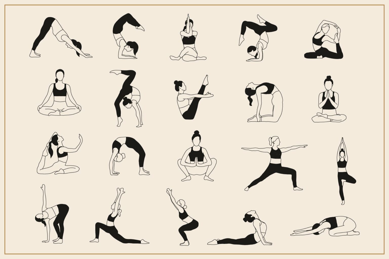 Hand Drawn Yoga Poses Illustrations – MasterBundles