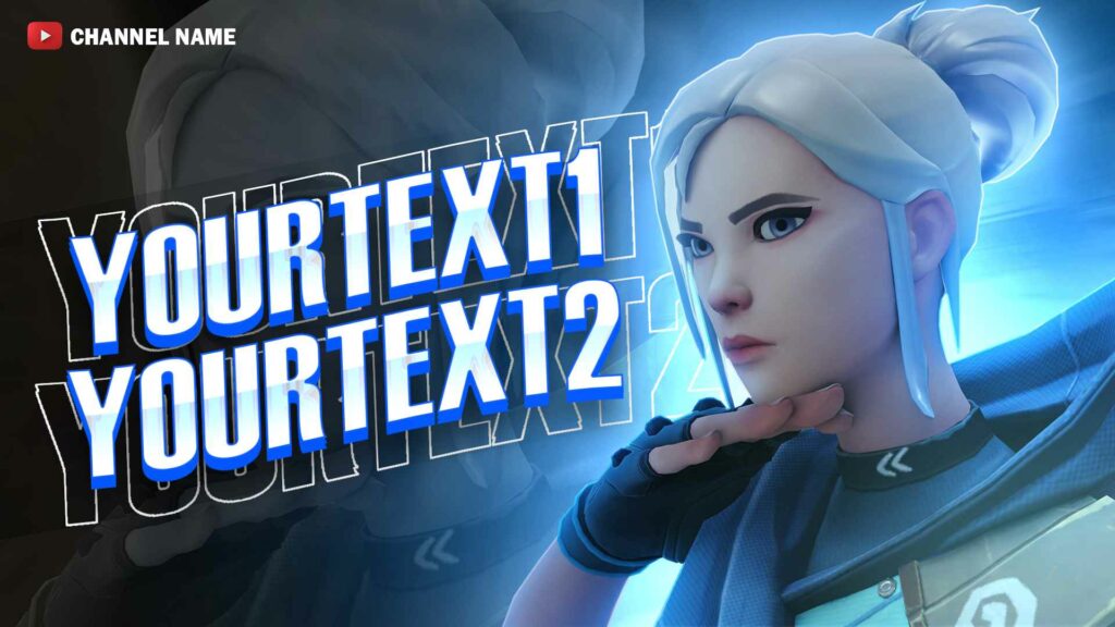 Valorant Jett Thumbnail blue photoshop psd by imphotion