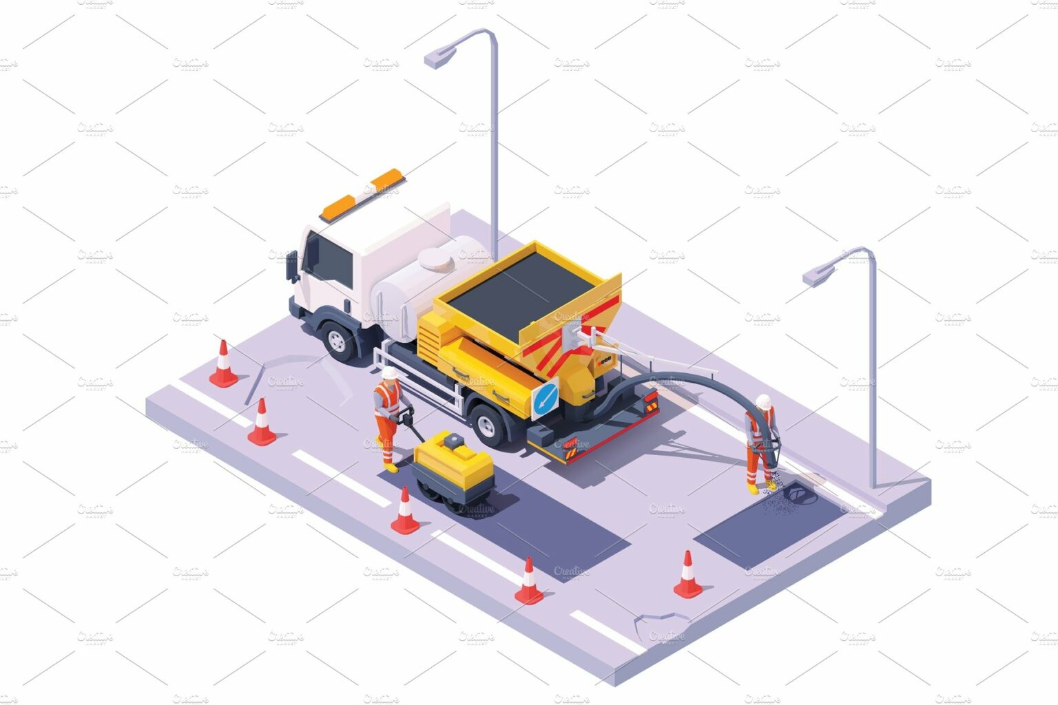 Road potholes spray injection repair – MasterBundles