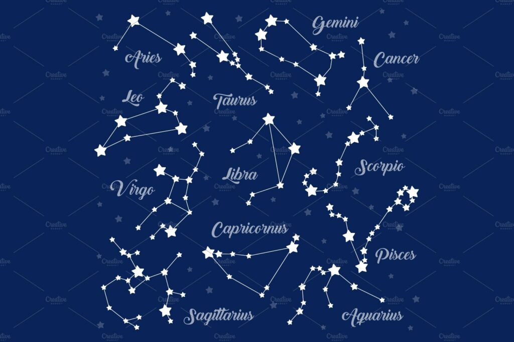 12 zodiac signs constellations – MasterBundles