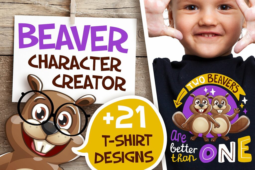 Beaver character creator + lettering – MasterBundles