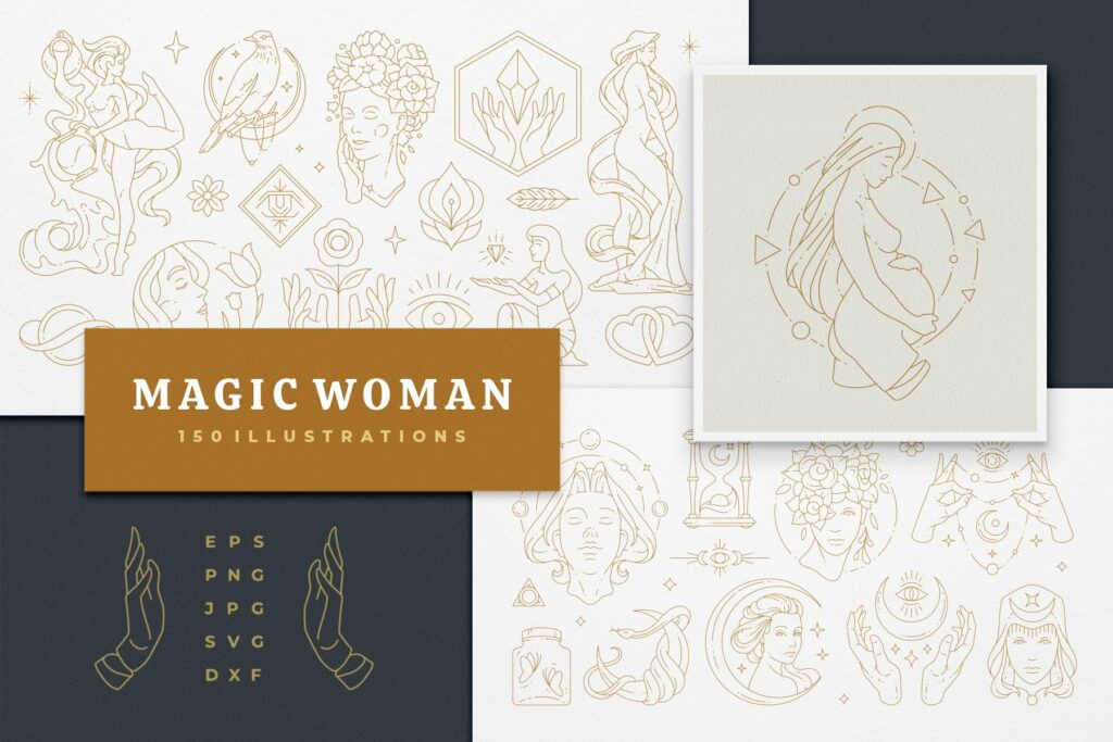 Magic Woman Feminine Illustrations – MasterBundles