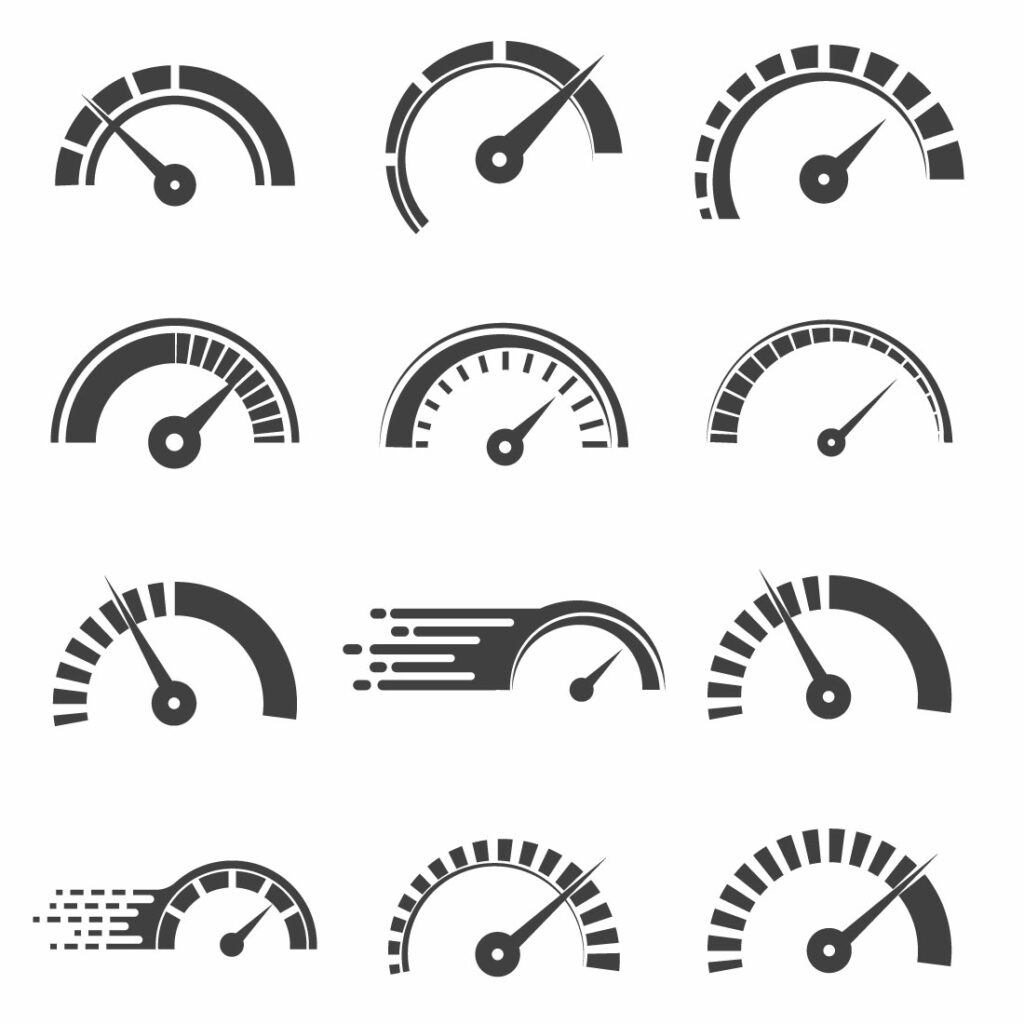Abstract Vector 12 Speed Logo Bundle. Creative Speed, Time, Clock Icon ...