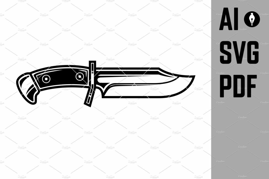 Illustration of dagger in monochrome – MasterBundles