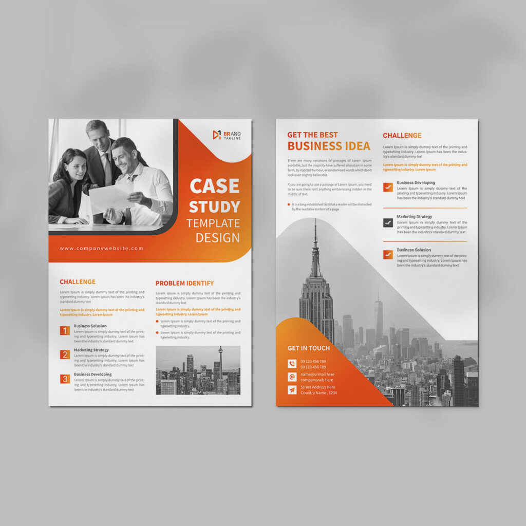 Case study flyer design template - MasterBundles